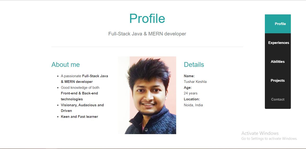 Tushar Keshla | Full-Stack Java & MERN Developer - Interactive Resume